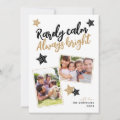 Funny Rarely Calm Always Bright Photo Star Holiday Card | Zazzle