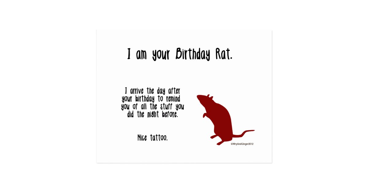 Funny Rat Birthday Card | Zazzle.com