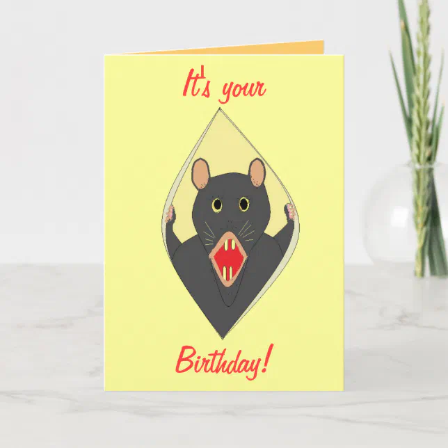 Funny Rat birthday card for anyone. | Zazzle