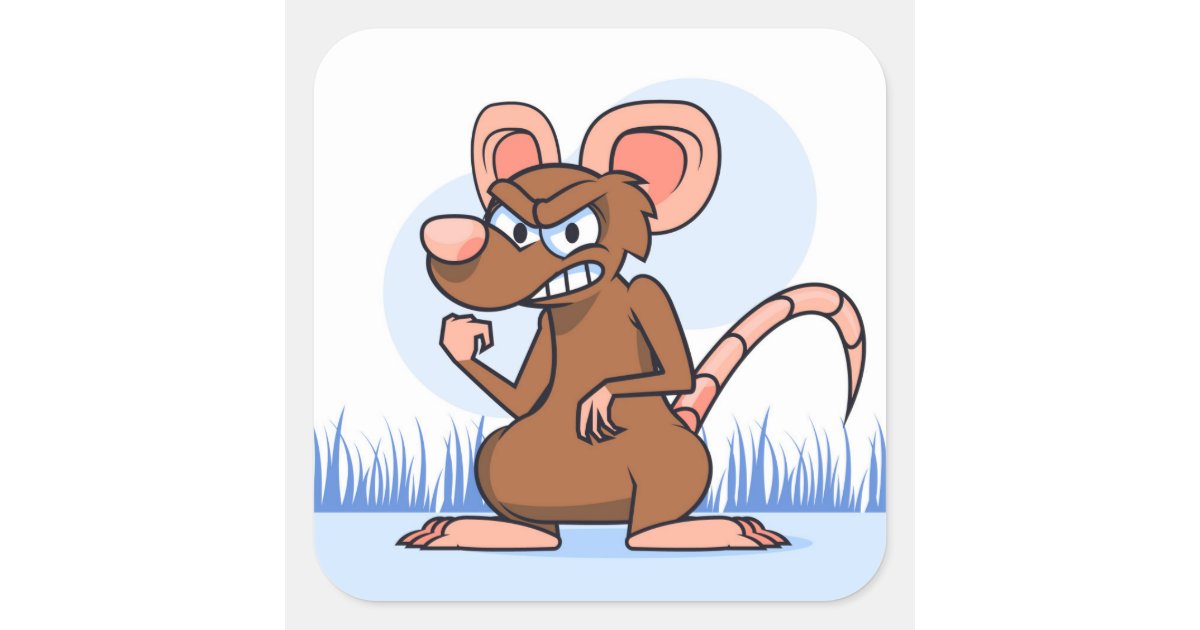 Funny Rat Square Sticker | Zazzle