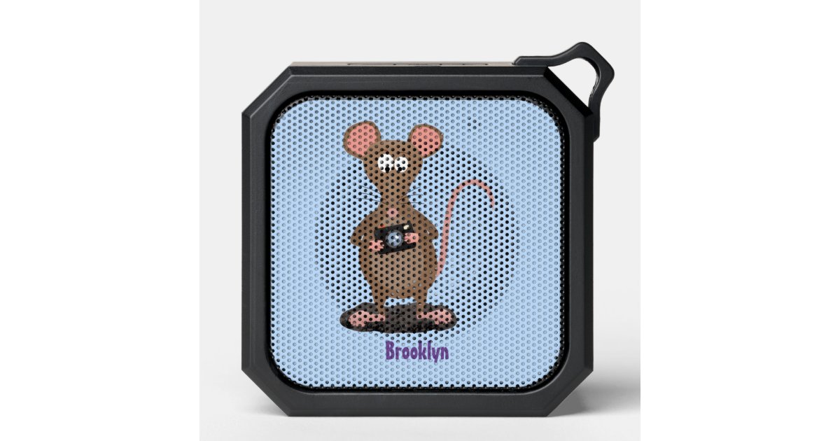 Funny rat with camera cartoon illustration bluetooth speaker | Zazzle