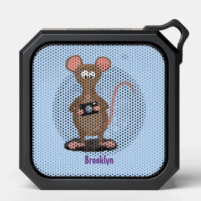 Funny rat with camera cartoon illustration bluetooth speaker | Zazzle