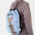 Funny rat with camera cartoon illustration drawstring bag | Zazzle