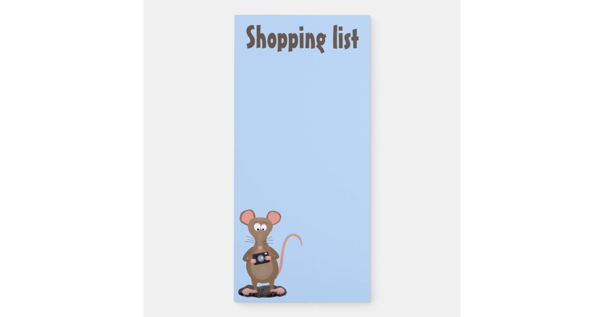 Funny rat with camera cartoon illustration magnetic notepad | Zazzle