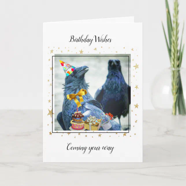 Funny Raven Birthday Card | Zazzle