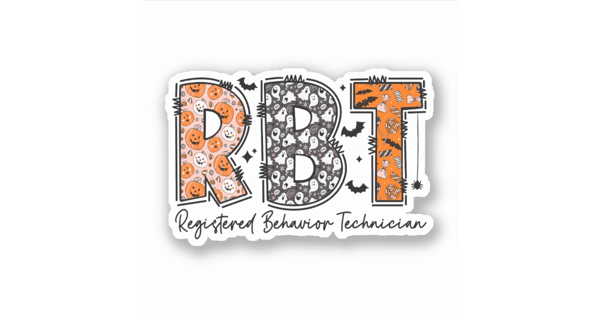 Funny RBT Halloween Registered Behavior Technician Sticker | Zazzle