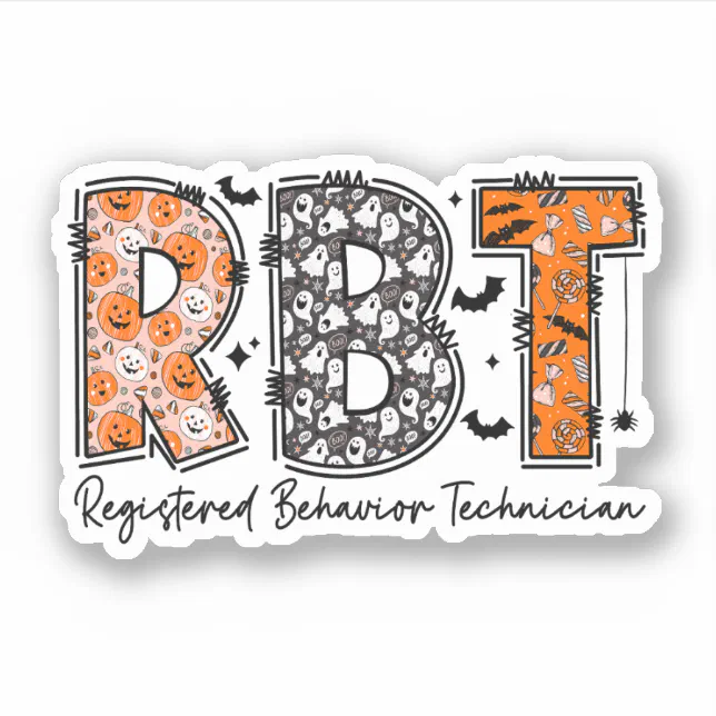 Funny RBT Halloween Registered Behavior Technician Sticker | Zazzle