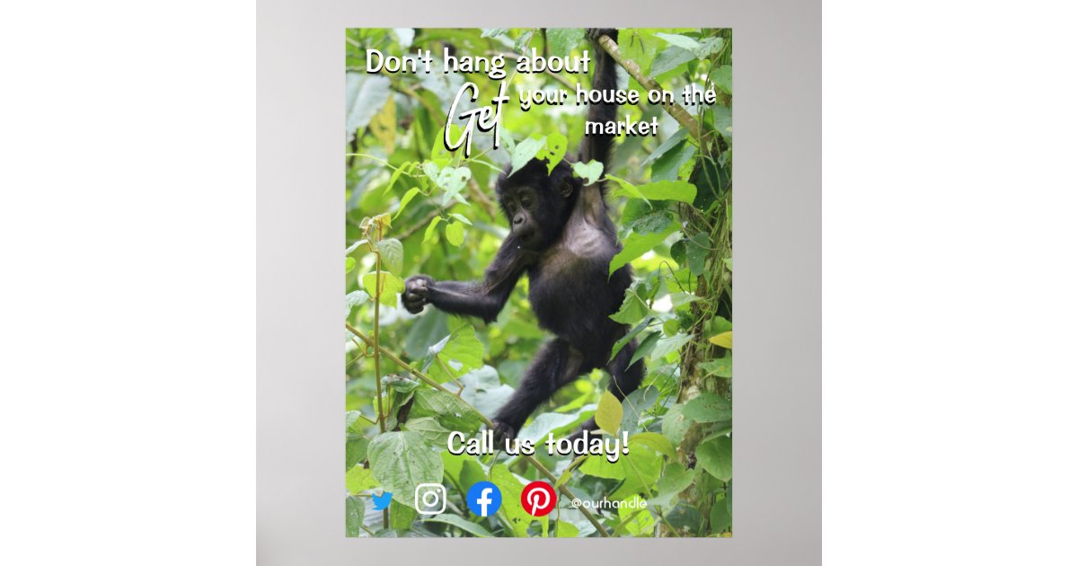funny real estate Don't hang about Postcard Poster | Zazzle
