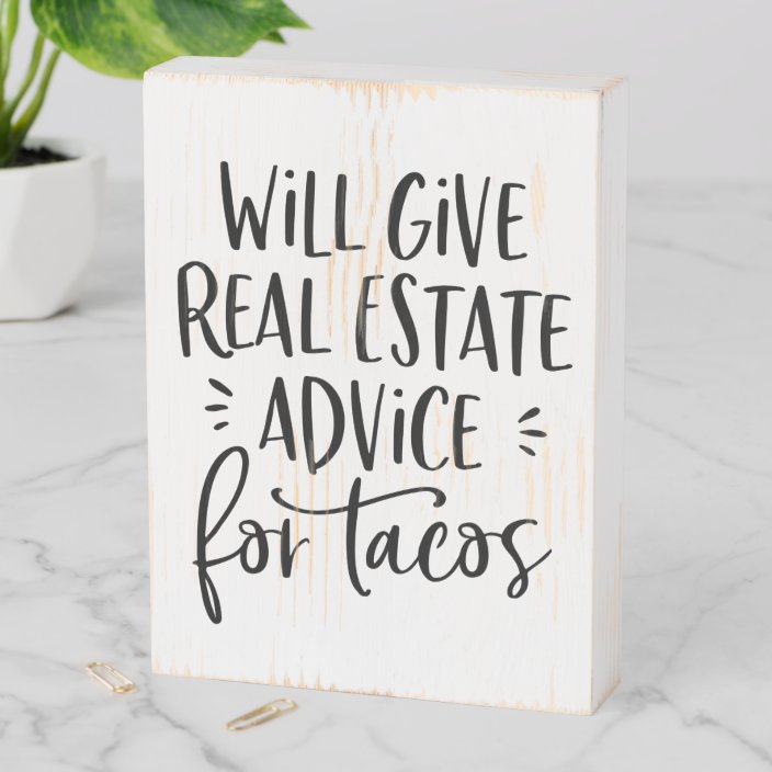 Funny Real Estate Quote Farmhouse Vintage Decor Wooden Box Sign | Zazzle