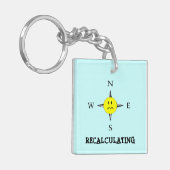 Funny Recalculating GPS Compass Keychain | Zazzle