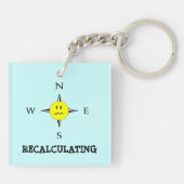 Funny Recalculating GPS Compass Keychain | Zazzle