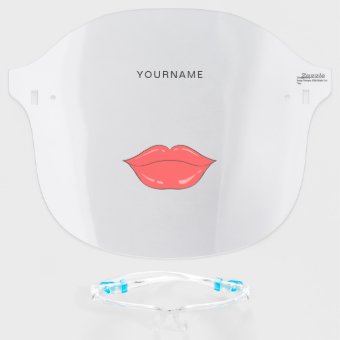Funny Red Big Lips Lipstick Personalized Face Shield | Zazzle