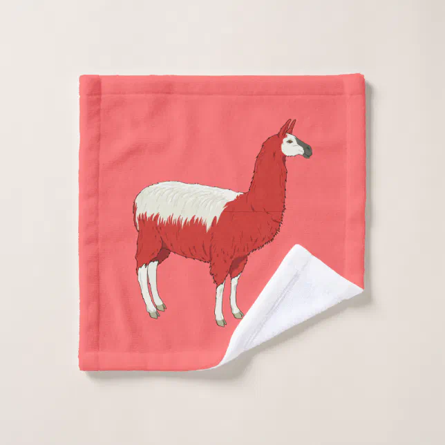 Funny Red Llama Wash Cloth | Zazzle