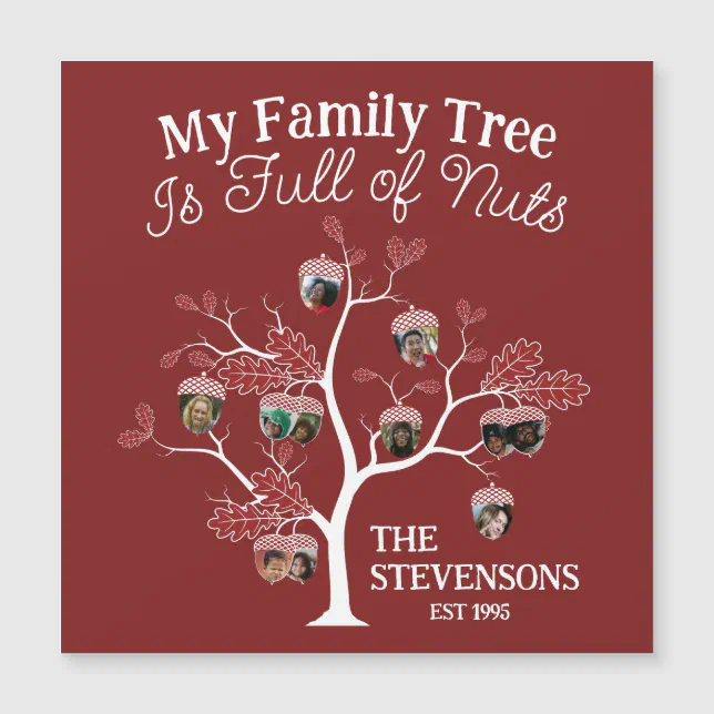 Funny Red Picture Family Tree is Full of Nuts | Zazzle