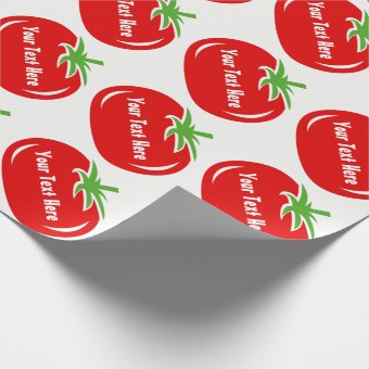 Funny red tomato vegetable custom wrapping paper | Zazzle