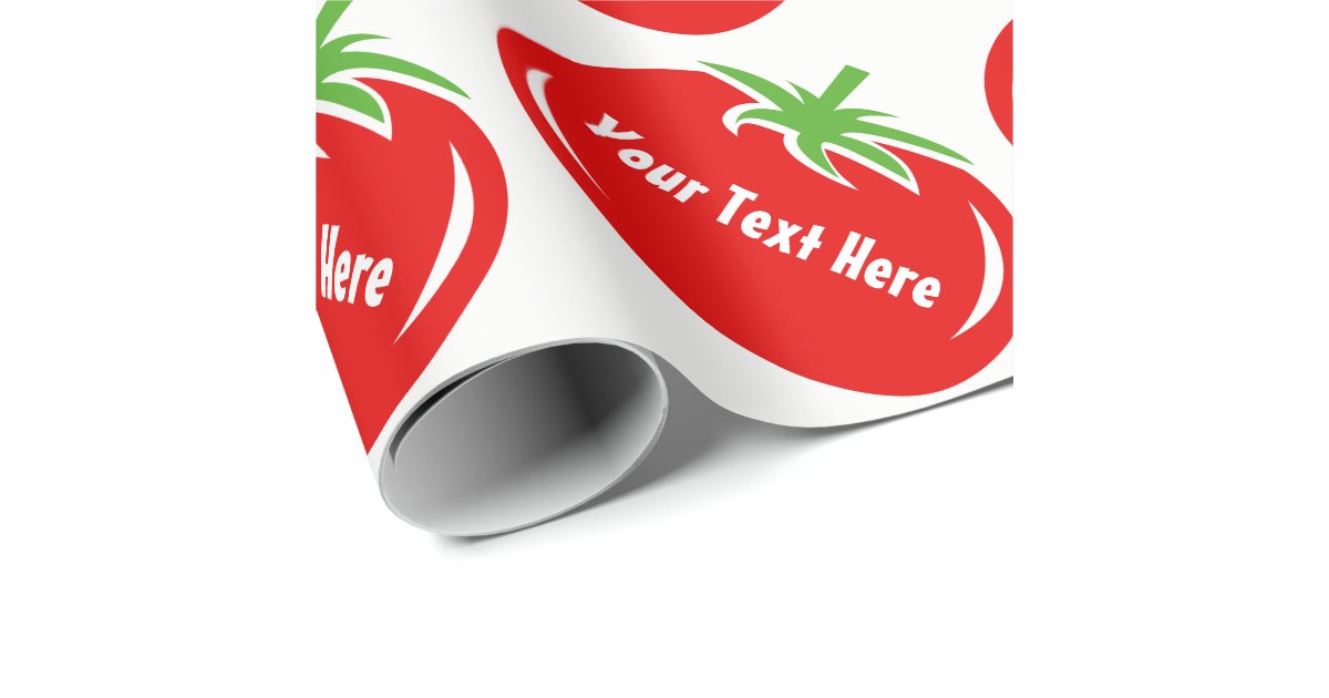 Funny red tomato vegetable custom wrapping paper | Zazzle