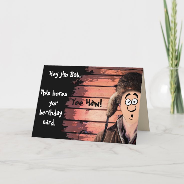 Funny Redneck Cartoon birthday Card | Zazzle
