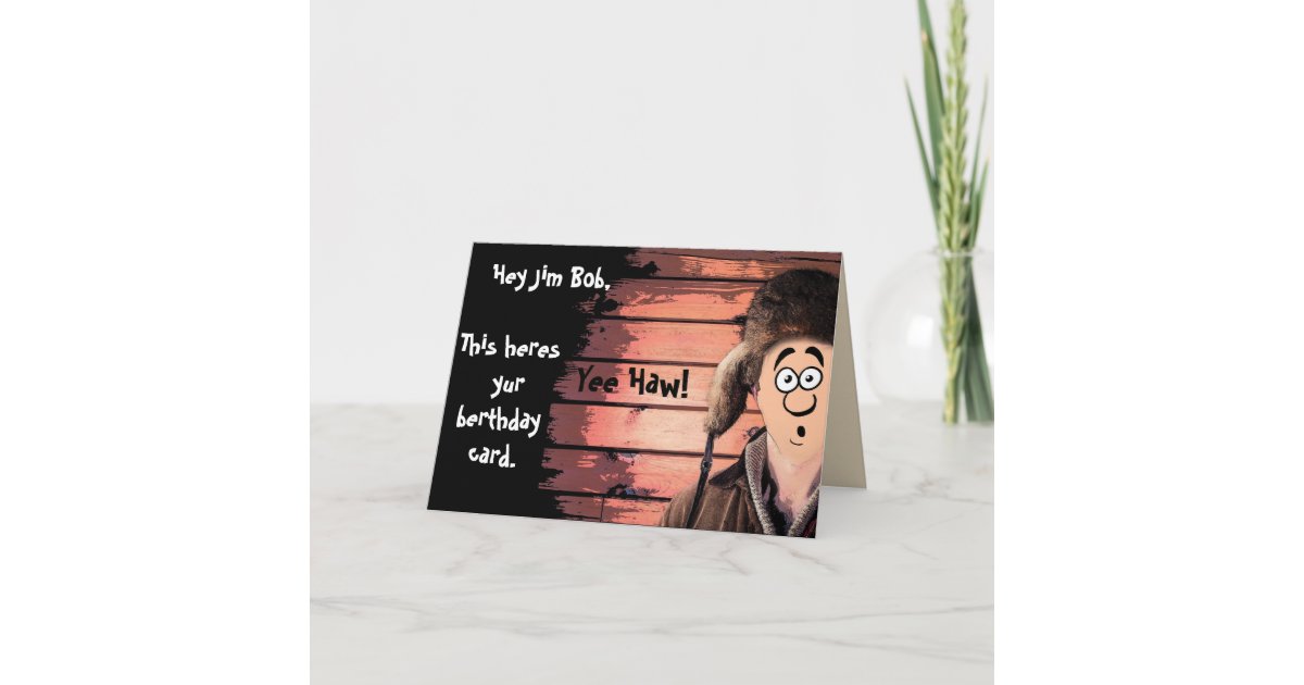 Funny Redneck Cartoon birthday Card | Zazzle