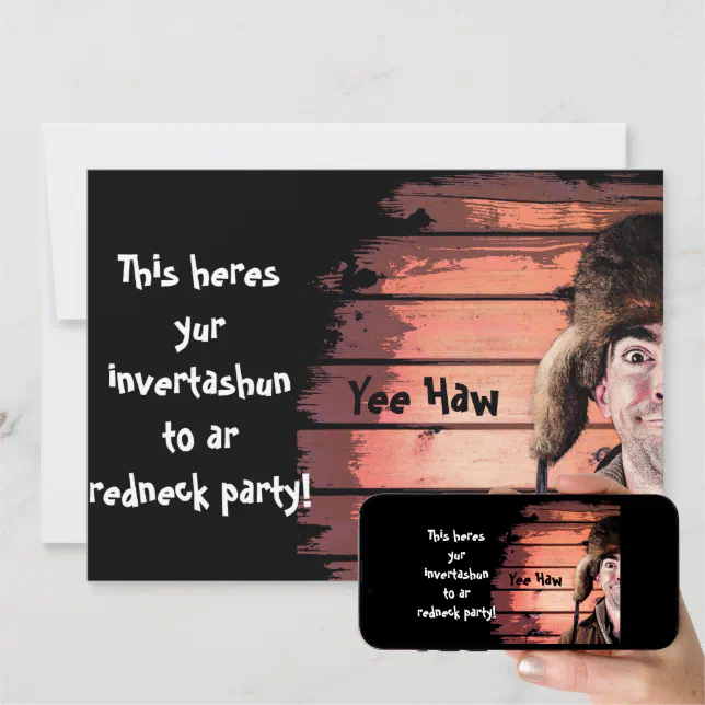 Funny Redneck Party Theme Invitation | Zazzle