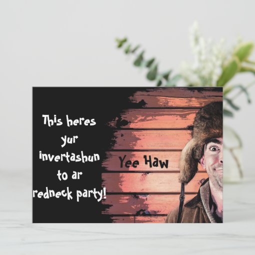 Funny Redneck Party Theme Invitation | Zazzle