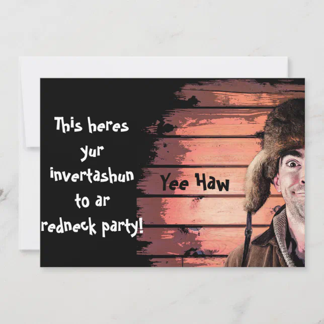 Funny Redneck Party Theme Invitation | Zazzle