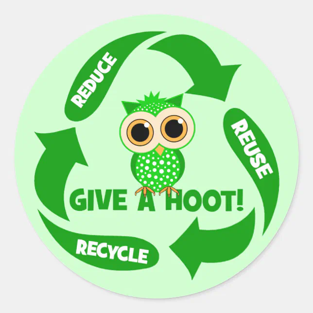 funny reduce reuse recycle classic round sticker | Zazzle