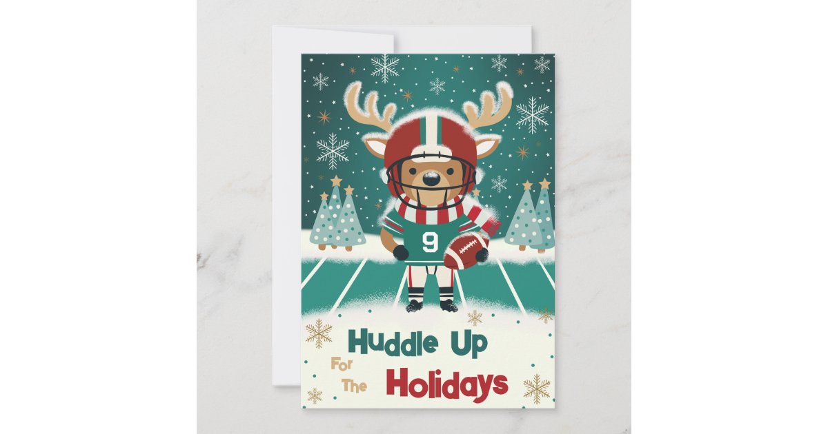 Funny Reindeer Football Christmas Card | Zazzle