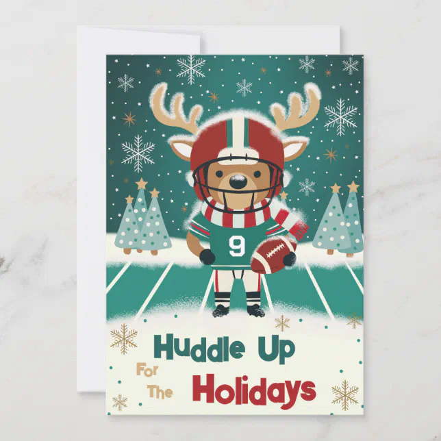 Funny Reindeer Football Christmas Card | Zazzle