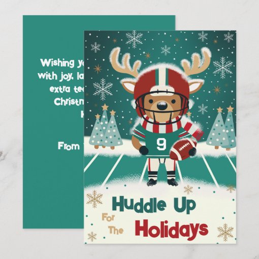 Funny Reindeer Football Christmas Card | Zazzle