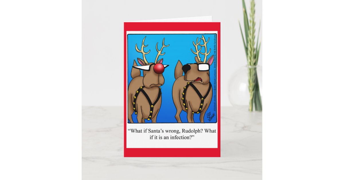 Funny Reindeer Humor Christmas Greeting Card | Zazzle