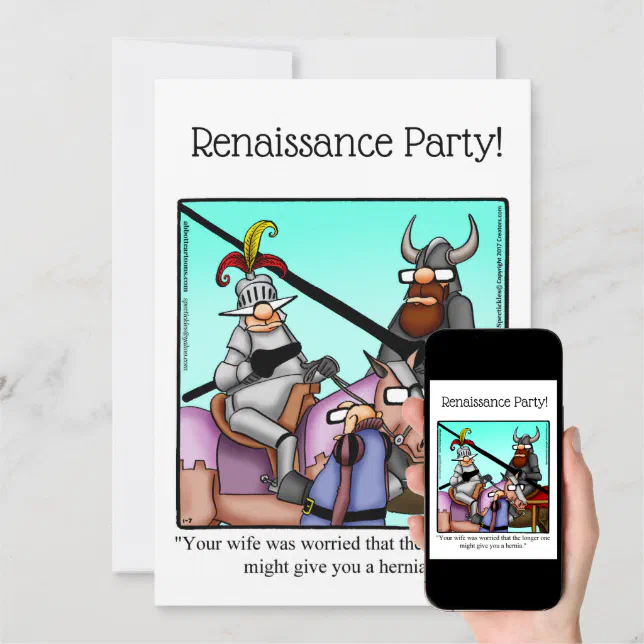 Funny Renaissance Party Invitations | Zazzle