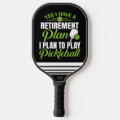 Funny Retirement Black and Green Monogram Pickleball Paddle | Zazzle