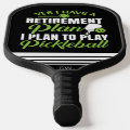 Funny Retirement Black and Green Monogram Pickleball Paddle | Zazzle
