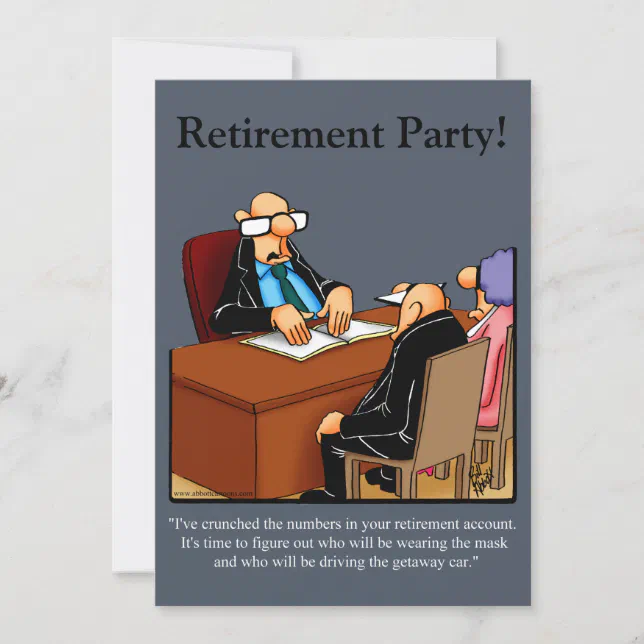Funny Retirement Humor Party Invitations | Zazzle