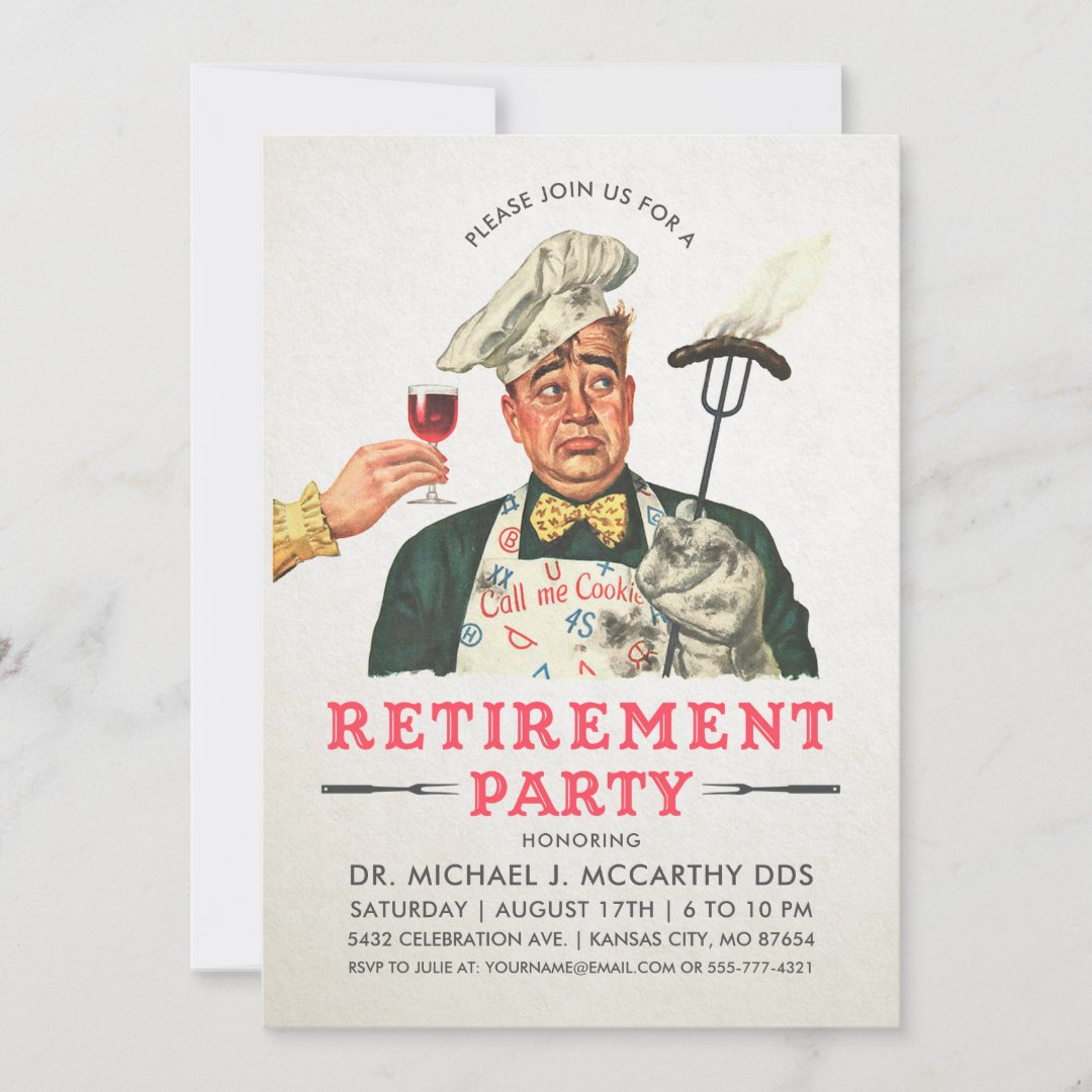 Funny Retirement Party Invitations | Vintage | Zazzle