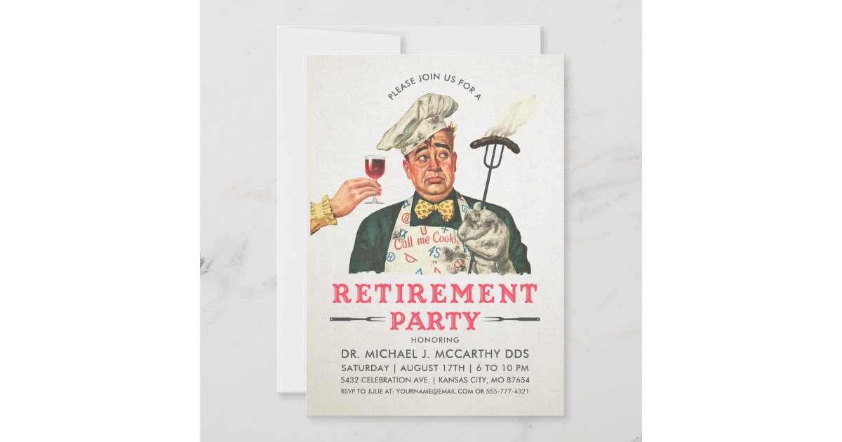 Funny Retirement Party Invitations | Vintage | Zazzle