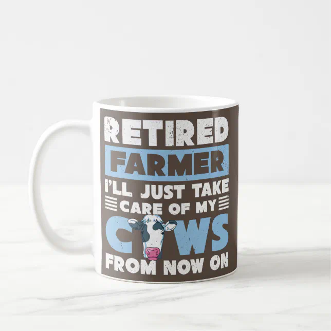 Funny Retirement Plan Cow Retired Farmer Farm Coffee Mug | Zazzle