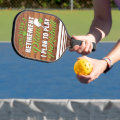 Funny Retirement Wood and Green Monogram Pickleball Paddle | Zazzle