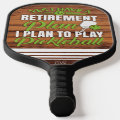 Funny Retirement Wood and Green Monogram Pickleball Paddle | Zazzle