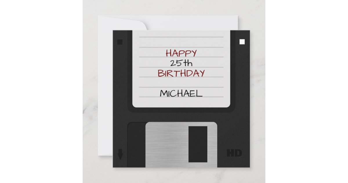 Funny Retro 80s Floppy Disk Birthday Card | Zazzle