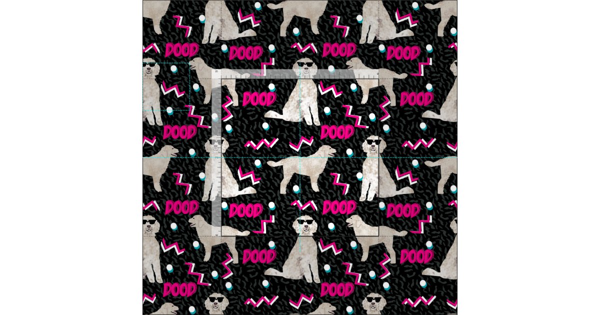 Funny Retro 80s Goldendoodle dood fabric | Zazzle