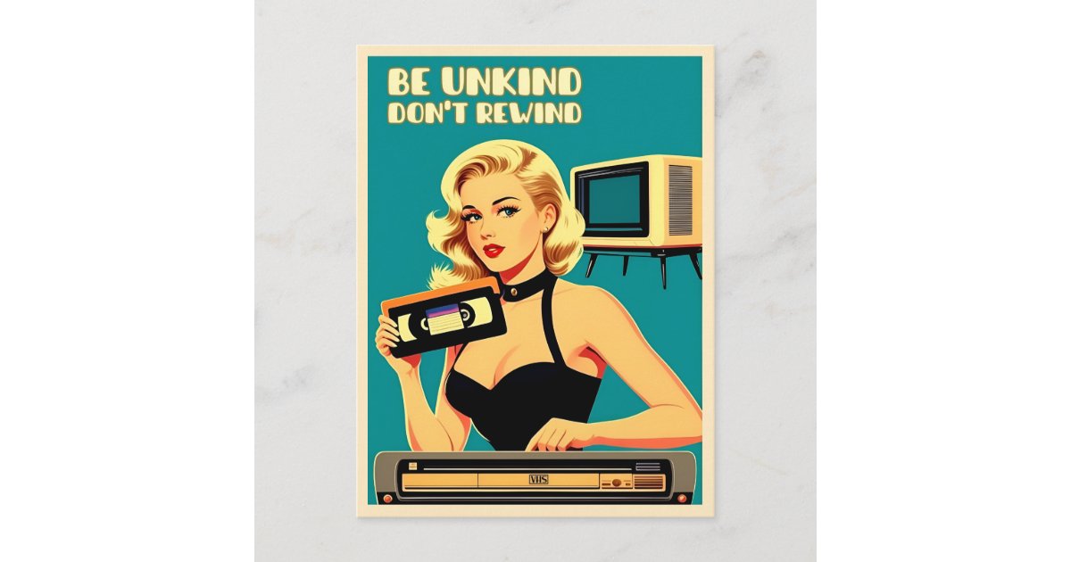 Funny Retro Art Style 80s Don't Rewind VHS Tape Postcard | Zazzle