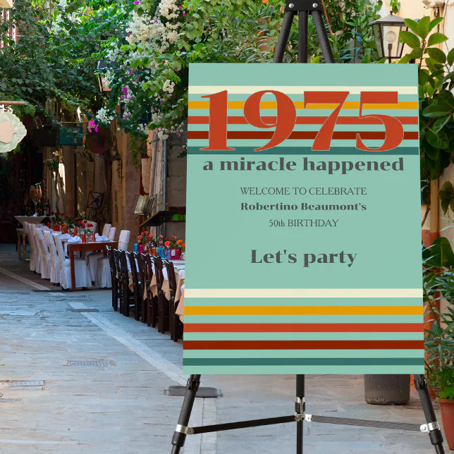 Funny Retro Colors 50th Birthday Party Foam Board | Zazzle