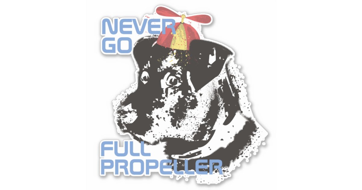 Funny retro dog propeller hat personalized sticker | Zazzle
