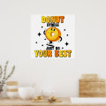 Funny Retro Donut motivational Quote Poster | Zazzle