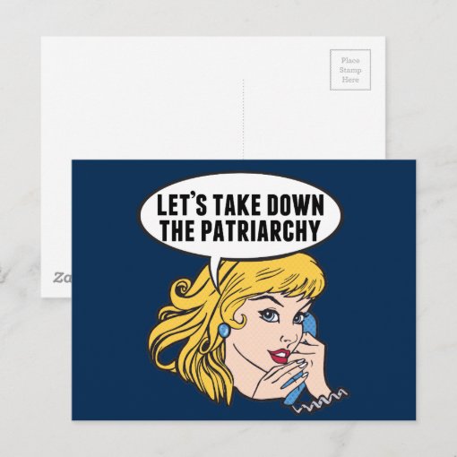 Funny Retro Feminist Pop Art Anti Patriarchy Postcard | Zazzle
