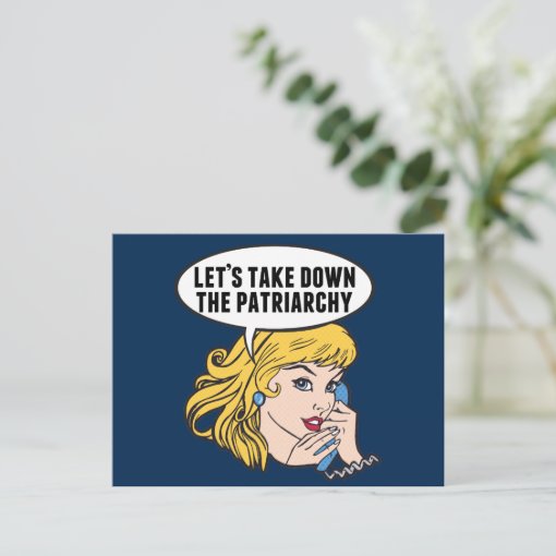 Funny Retro Feminist Pop Art Anti Patriarchy Postcard | Zazzle