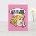 Funny Retro Feminist Pop Art Anti Patriarchy Quote Card | Zazzle