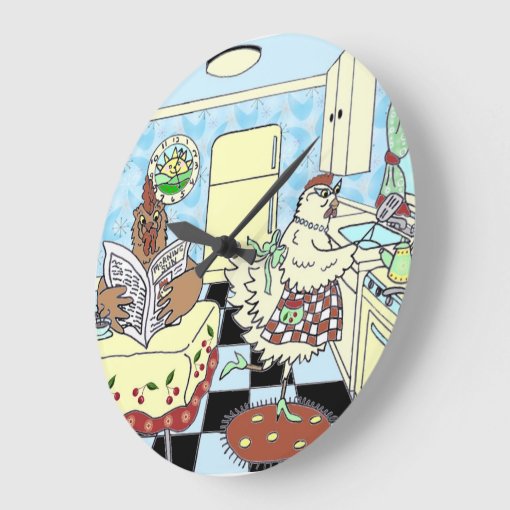 Funny retro kitchen wall clock | Zazzle