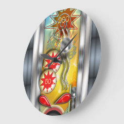 Funny Retro Pinball Machine Large Clock | Zazzle